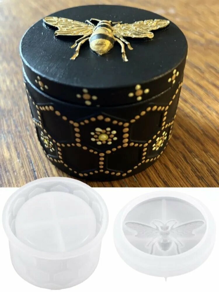 Набор силиконовых форм для изготовления пчелиных сот в банках с крышкой