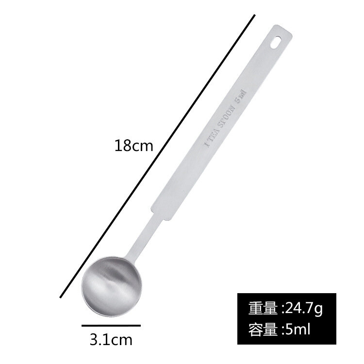 5-предметный набор мерных ложек из нержавеющей стали с шкалой для выпечки, кофе, молочной смеси от фабрики Yangjiang