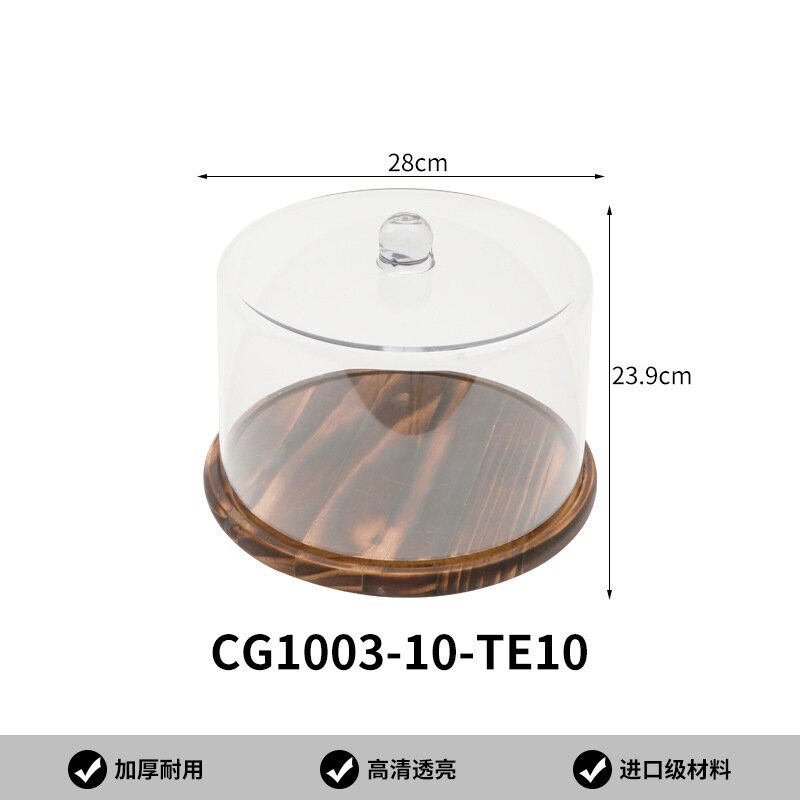 Прозрачная цилиндрическая крышка для еды, ПК-пылезащитная крышка, пластиковая крышка, крышка для торта, крышка для деликатесов, поднос для еды, крышка для сохранения свежести
