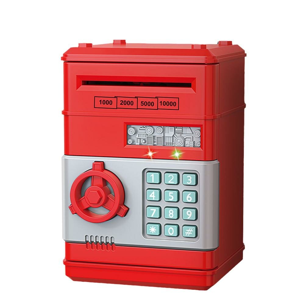 Детский сейф-копилка с паролем, автоматический счетчик купюр и подсветкой, многофункциональная игрушка для обучения