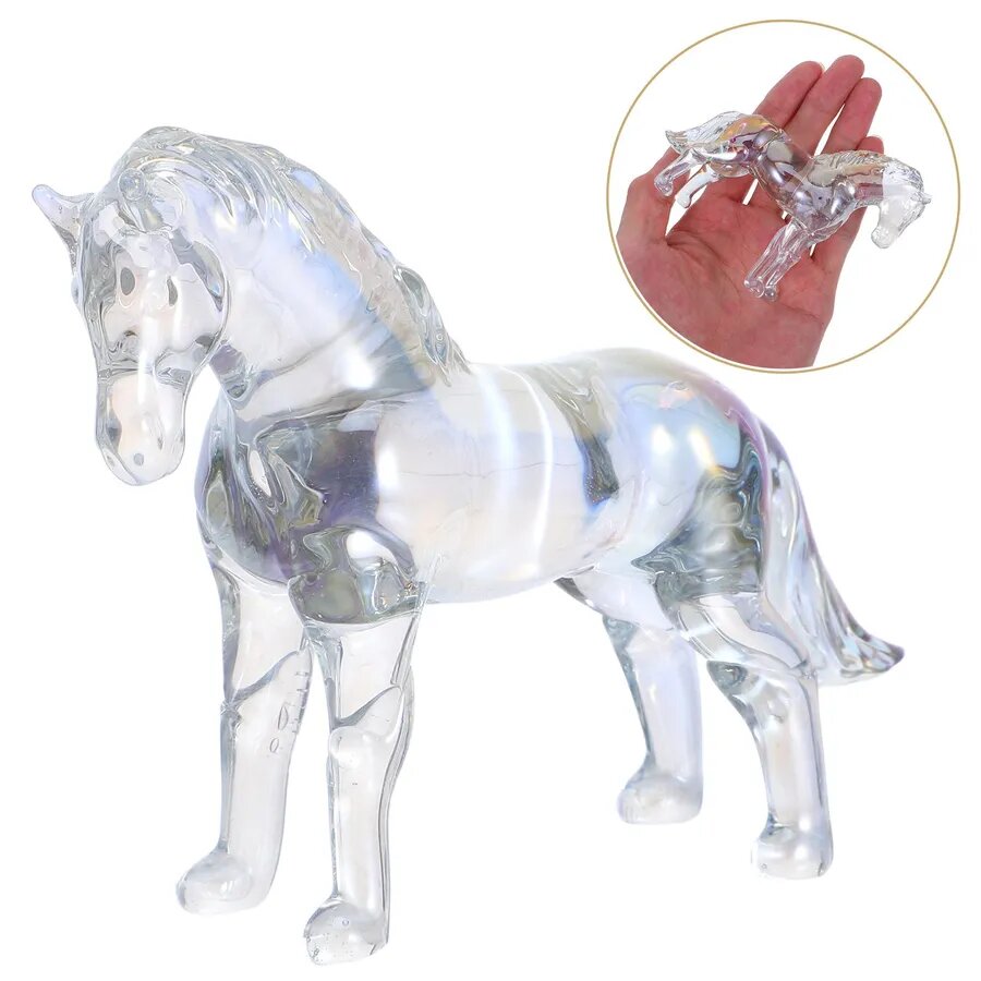 Декоративная хрустальная лошадь для интерьера гостиной и офисного пространства
