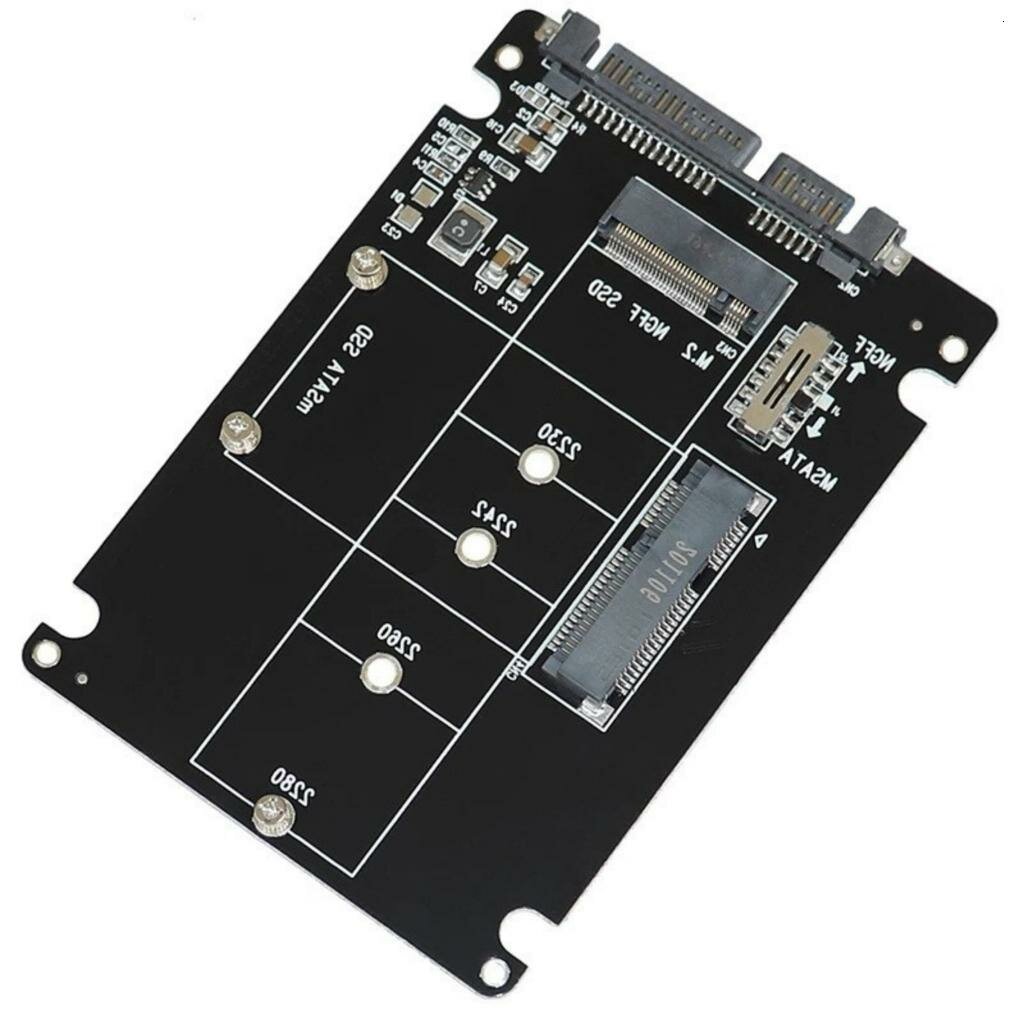 Адаптер M.2 NGFF/mSATA в SATA, Голая доска