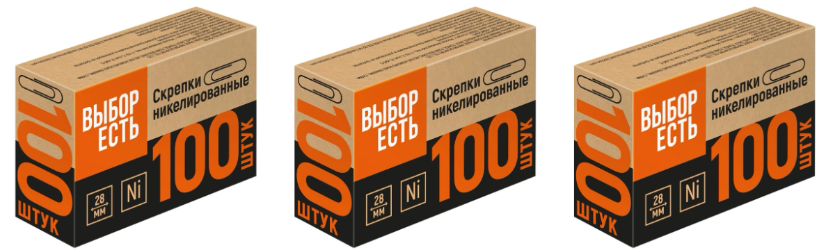 Скрепки канцелярские 28 мм Выбор есть (Attache Economy) металлические никелированные (100 штук в упаковке), 3 уп