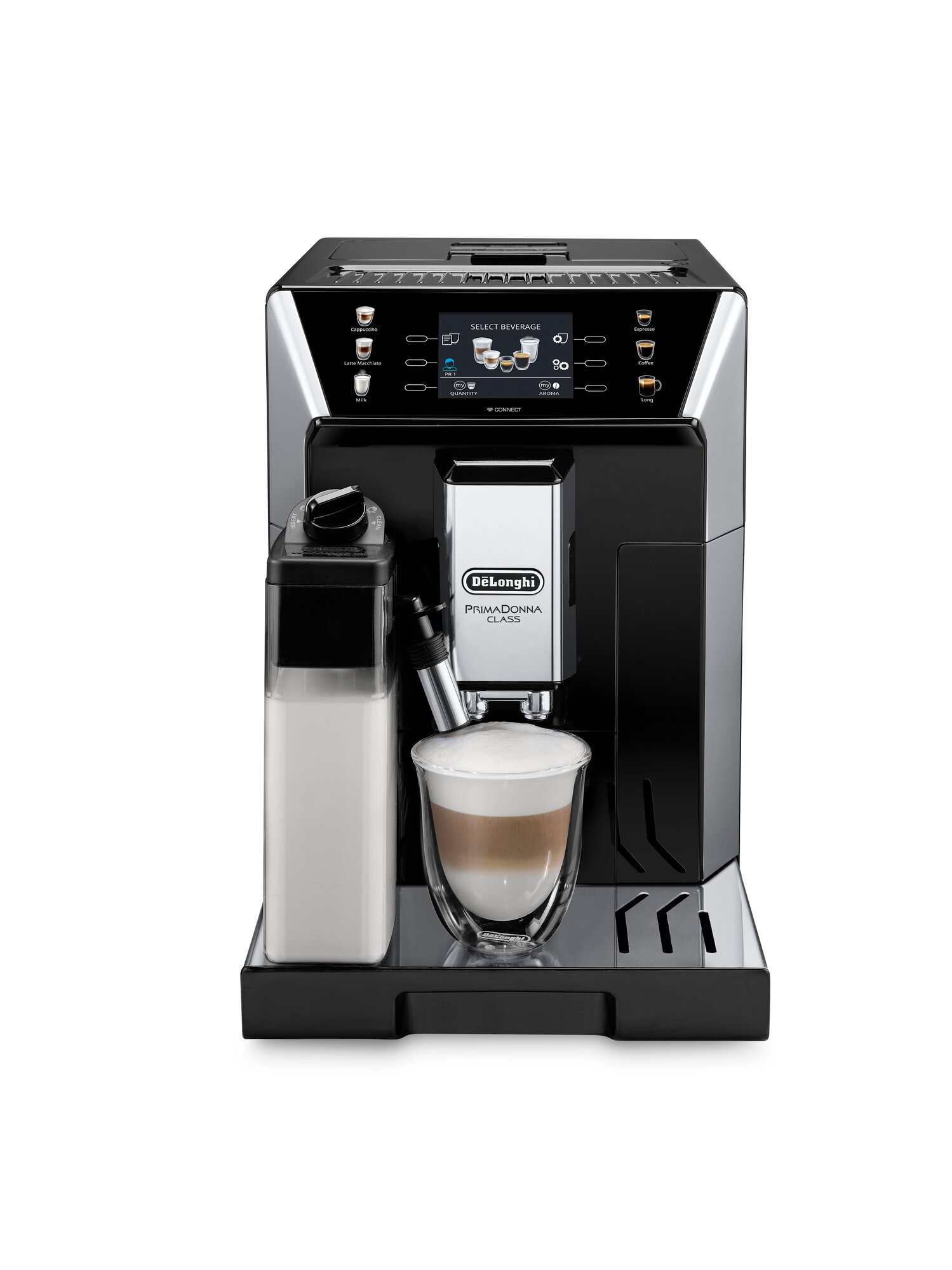 Кофемашина DeLonghi PrimaDonna Class ECAM550.65. SB (черный/серебристый) с капучинатором
