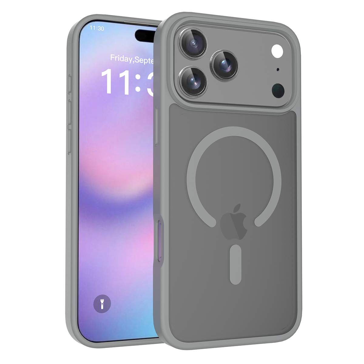 Чехол для Apple iPhone 17 Pro Max / Айфон 17 Про Макс, soft touch, накладка, поликарбонат (PC), защита камеры, ударопрочный, усиленные углы, Apple, Apple iPhone 17 Pro Max, gray,