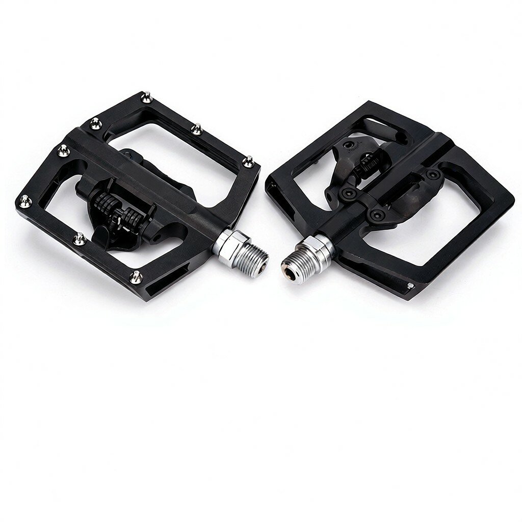 ZTTO Педали для велосипеда Mountain Bike SPD из алюминиевого сплава Двухсторонние платформы для MTB горного велосипеда дорожного велосипеда Черный 101*116*16mm Вес 441.6г Пакет 2 педали Набор винтов