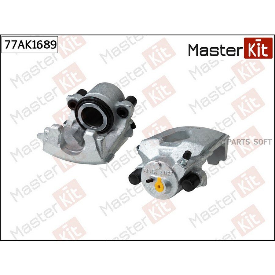 Суппорт тормозной передний правый AUDI A1 (8X1, 8XK) / SKODA Fabia I (6Y2) от официального дистрибьютора, MASTERKIT, артикул 77AK1689