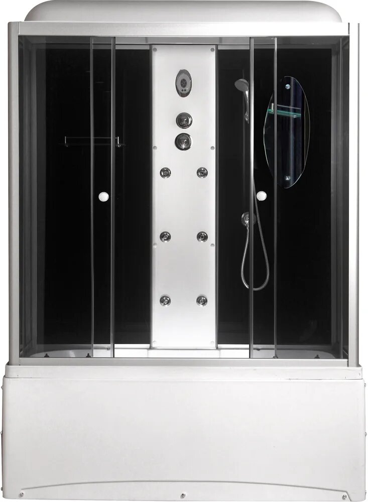 Душевой бокс Niagara NG-5150-01 150x70 с радио, с вентиляцией, с белым профилем, с освещением, с функцией тропический душ, гидромассажный прямоугольный