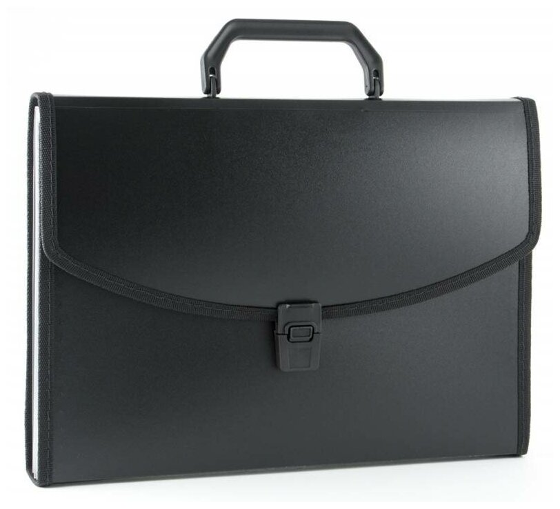 Портфель Бюрократ -BPP6LBLCK 6 отдел. A4 с окантовкой пластик 0.7мм черный