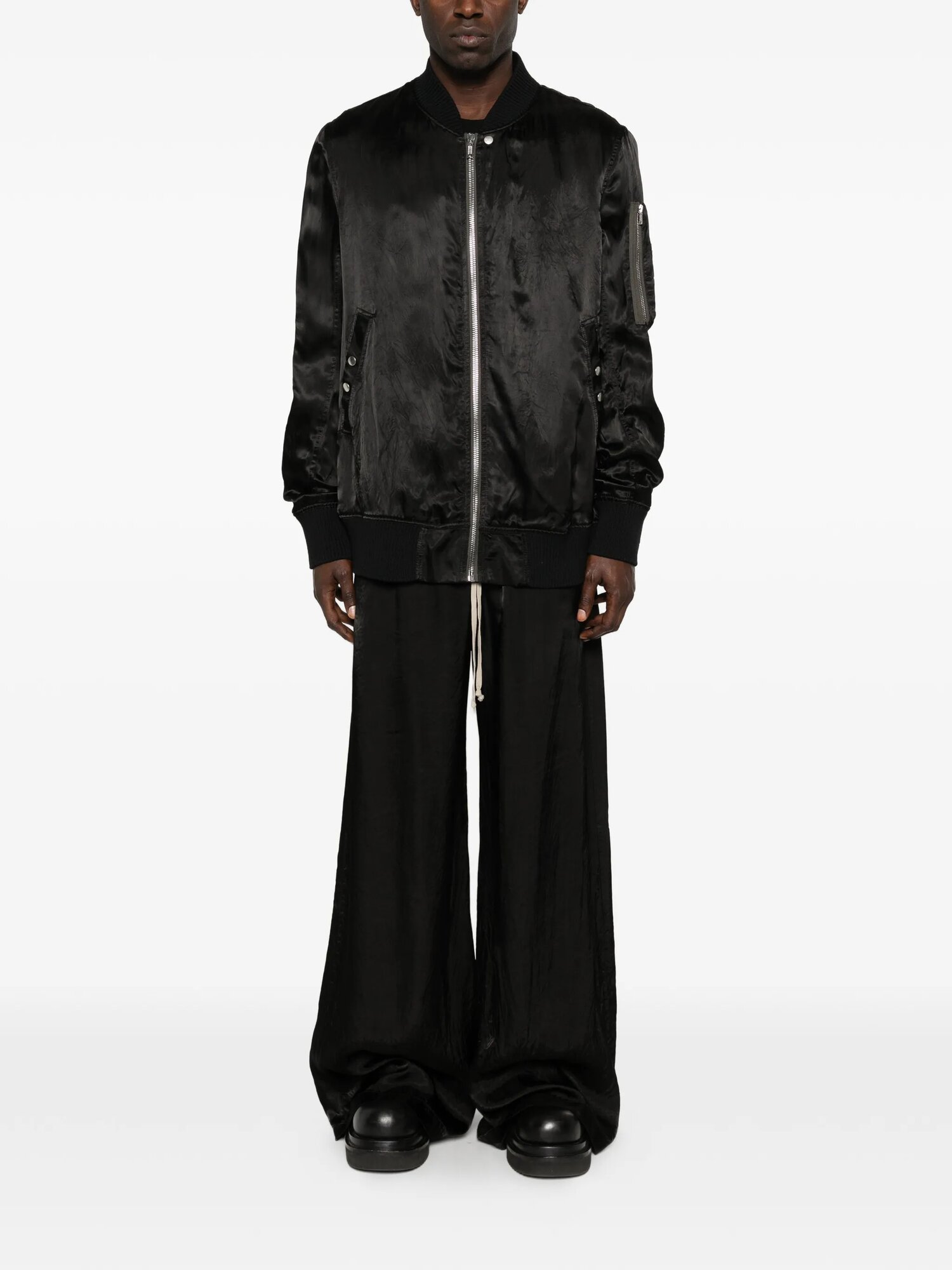 Куртка Rick Owens Zip bomber jacket, размер 54, black/black — фото 1