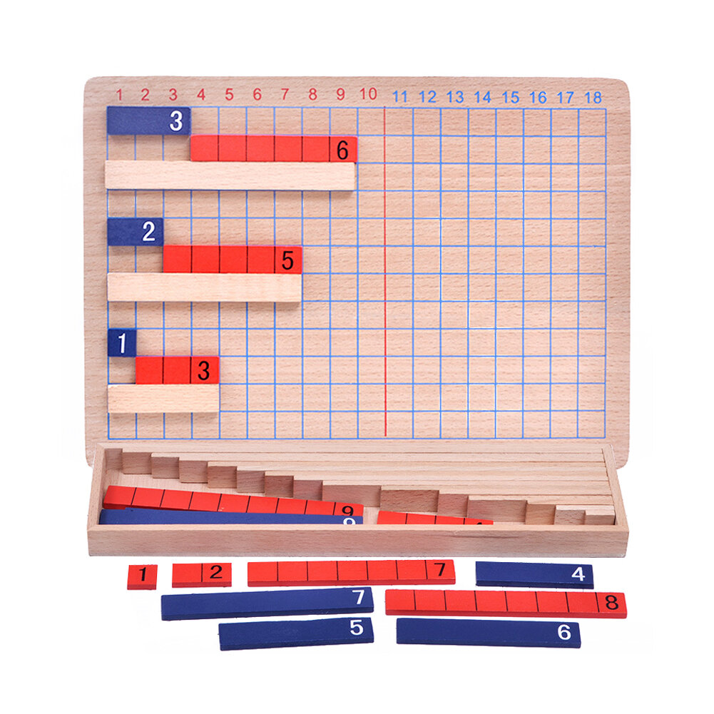Игрушки для обучения математике Монтессори для детей, доска для сложения и вычитания, деревянная математическая игрушка с разноцветными бусинами, раннее образовательная игрушка, материал дерево, размер изделия 300*215мм, размер упаковки 310*220*33мм, вес