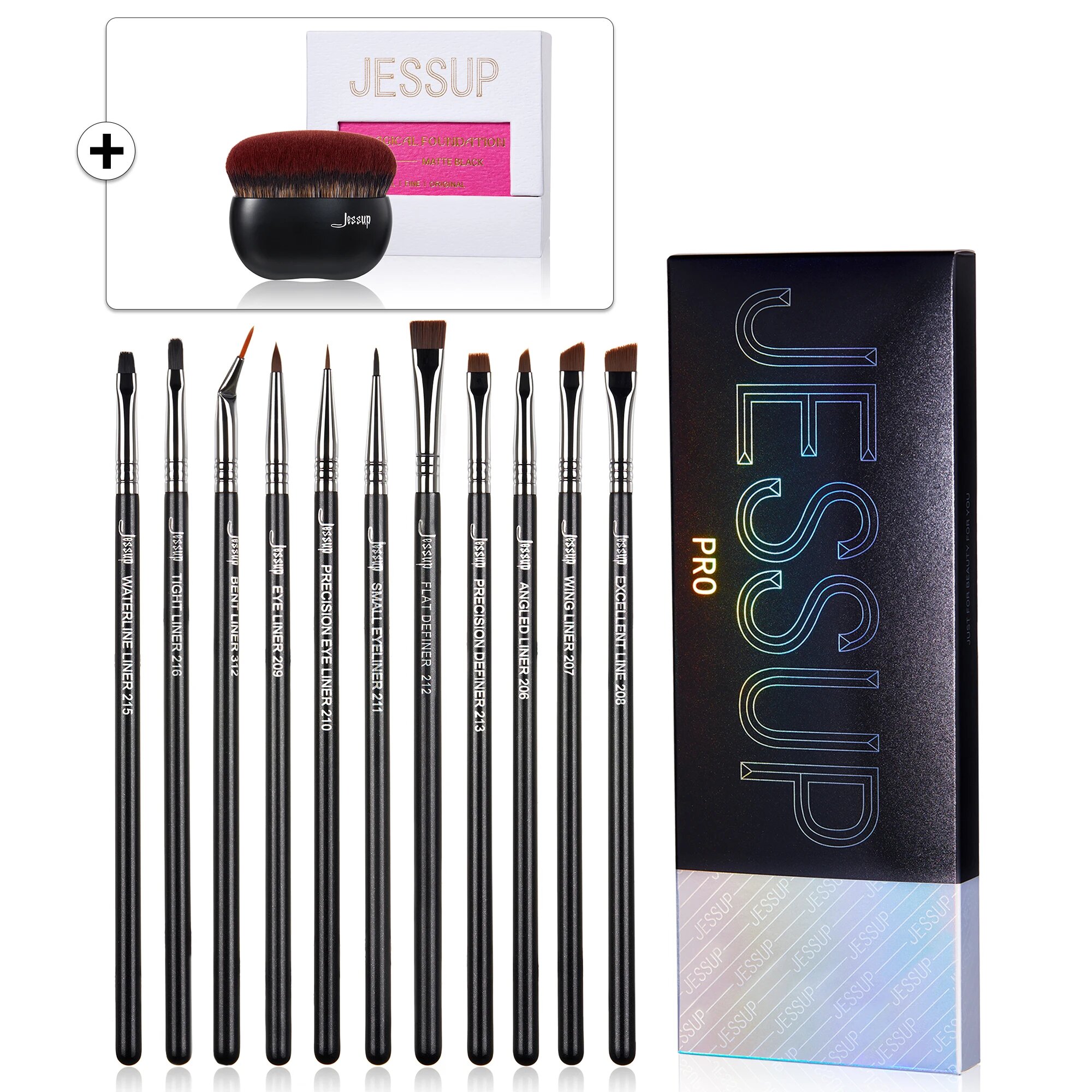 Jessup Набор кистей для подводки глаз 11 шт. T324 with SF001