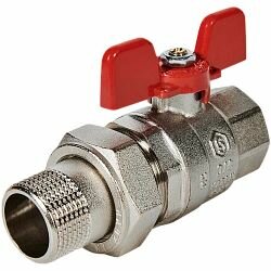 Кран шаровой полнопроходной STOUT SVB-1007-200020 с американкой ВР/НР ручка бабочка 3/4 (EPDM)