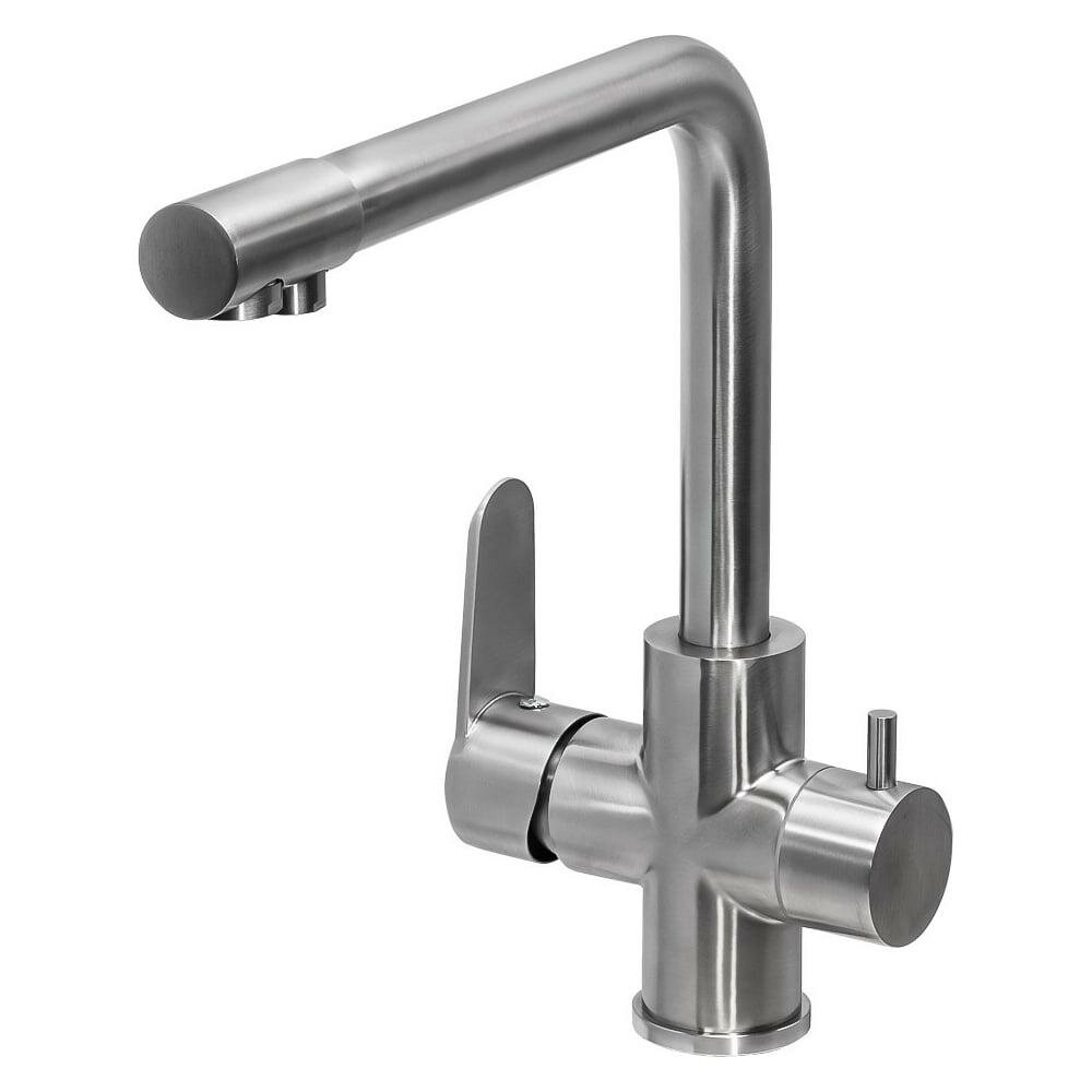 Смеситель для кухни Профсан ПСМ нержавеющая сталь AISI-304, с подключением фильтра, тип см-моцба PSM-300-22