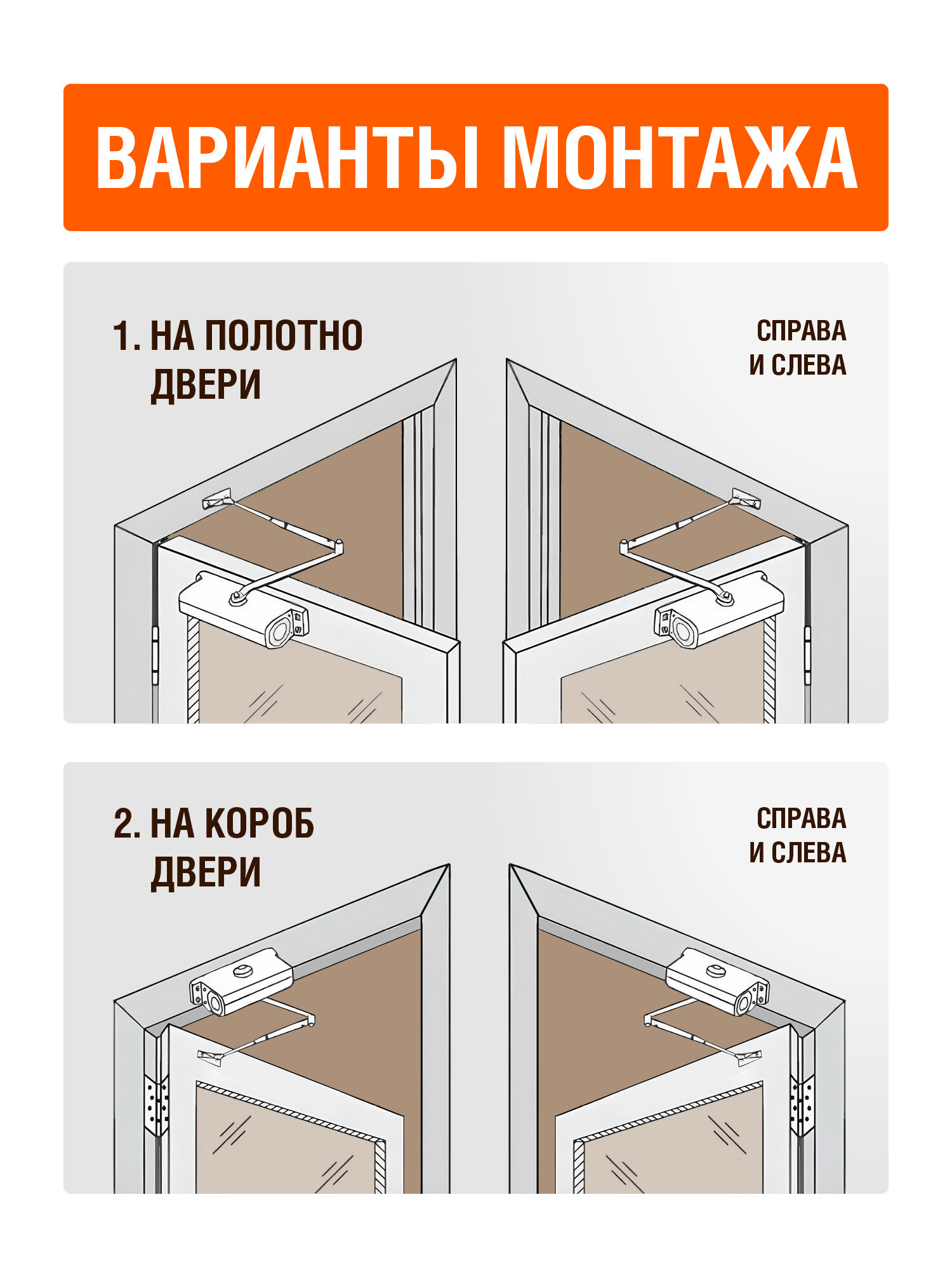 Доводчик двери VANGER, гидравлический, верхний монтаж, уличный, белый — фото 1