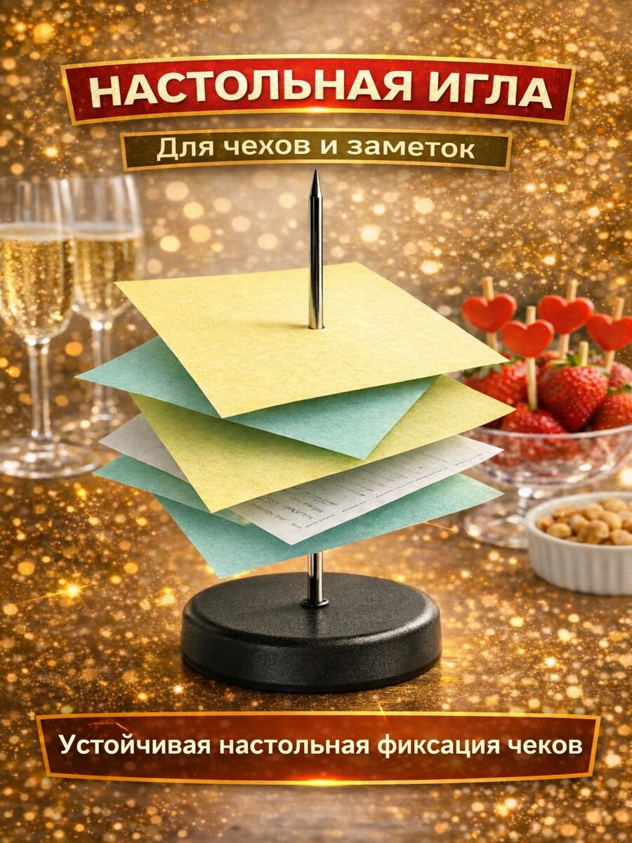 Игла настольная для чеков и заметок, металлическая