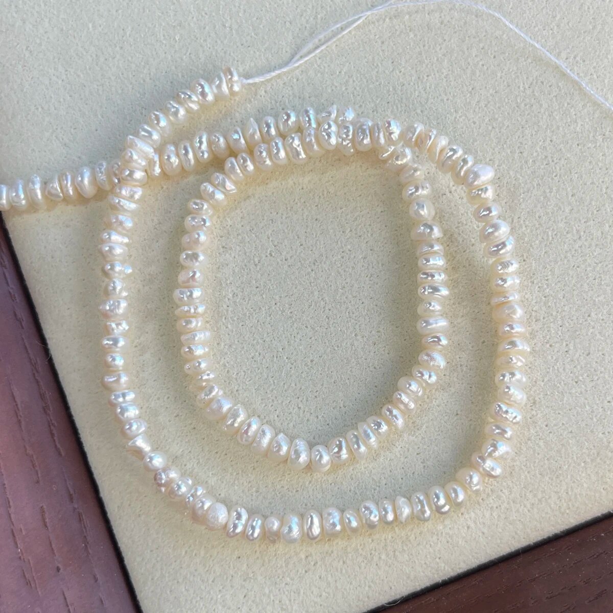 AAA натуральный пресноводный жемчуг, бисер, сплюснутый белый, 3-4 мм, свободные бусины для изготовления ювелирных изделий, ожерелье, браслет, аксессуары