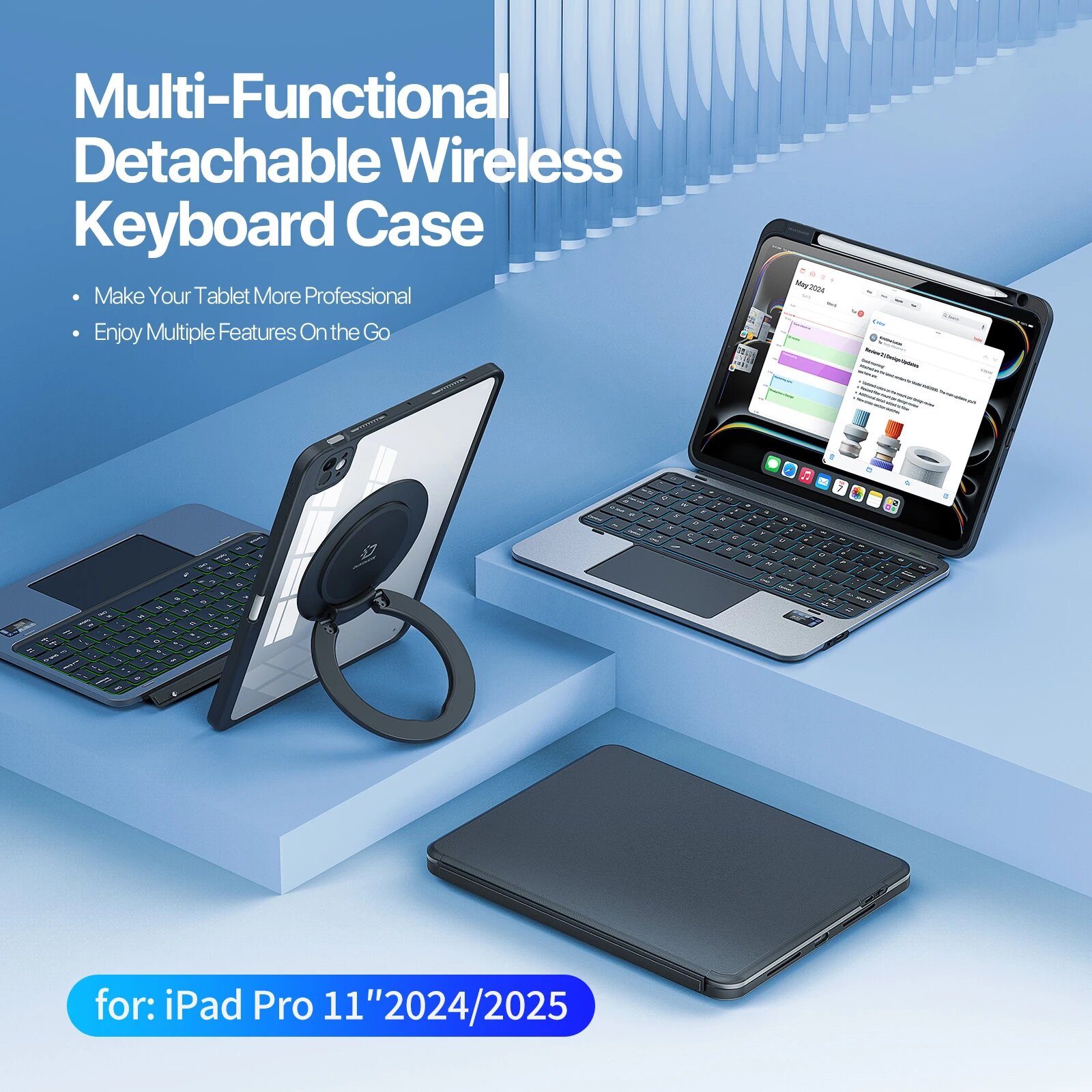 Клавиатура DUX DUCIS Bluetooth с тачпадом для iPad 11 дюймов iPad Pro 11 2025 M5