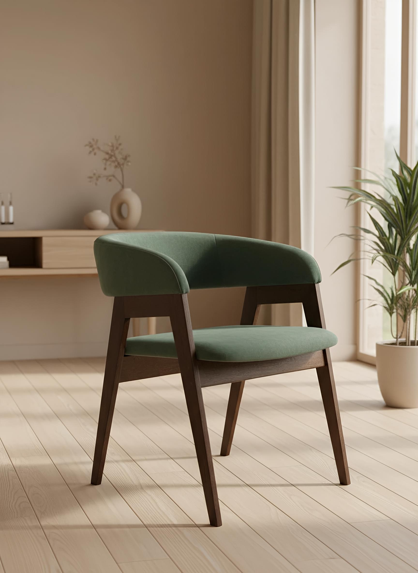 Стул на кухню "Купер", велюр, зелёный, мягкое сиденье и спинка, цвет ULTRA OLIVE