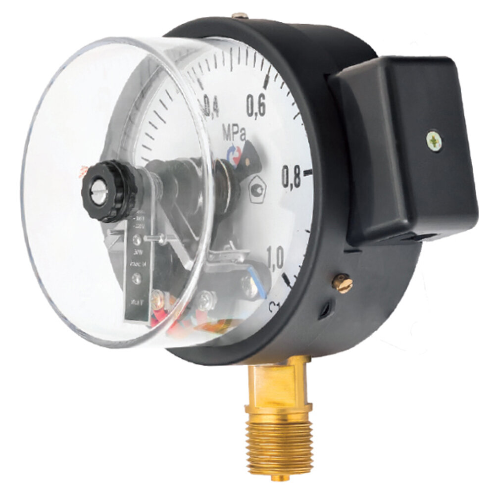 Манометр Росма ТМ-610Р.05 (0-10МПа) М20х1.5 1.5, общетехнический 150мм, тип ТМ-610Р, радиальное присоединение, с электроконтактной приставкой тип V, резьба М20х1.5, класс точности 1.5