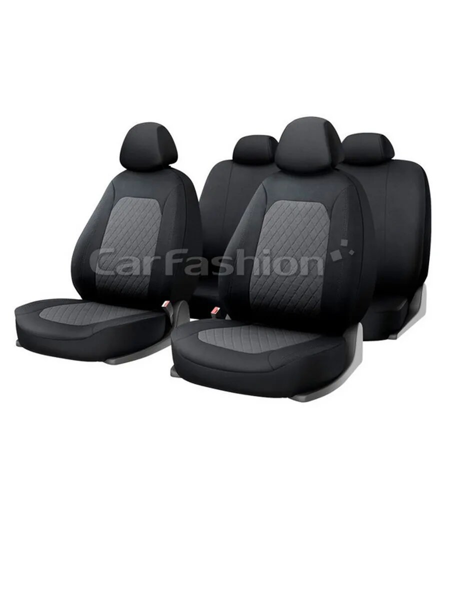 Универсальные чехлы на сиденья CarFashion, черно-темно-серые
