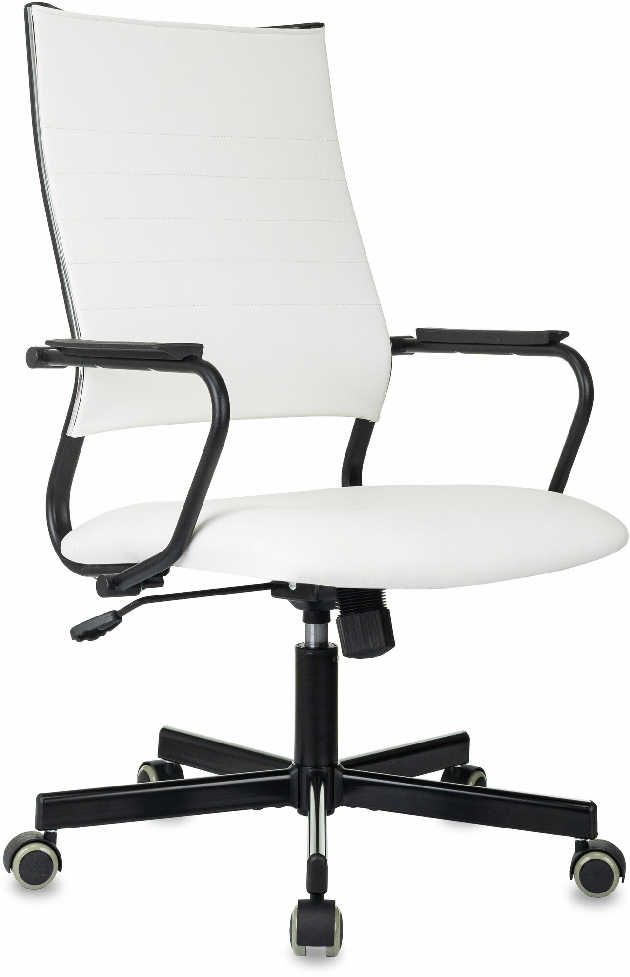 Кресло руководителя Бюрократ CH BALANCE белый экокожа крестов. металл черный