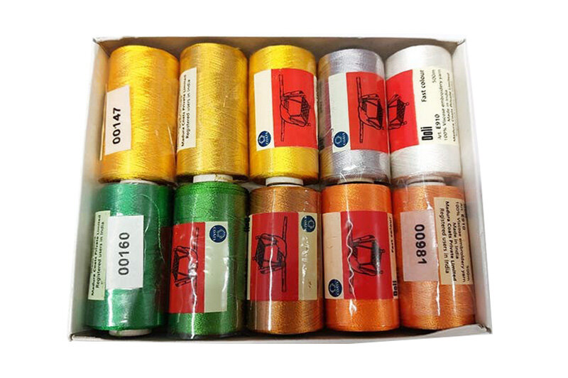 Нитки Doli для кистей и вышивки, ассорти цветов №3, 100% вискоза, 500м, 10шт