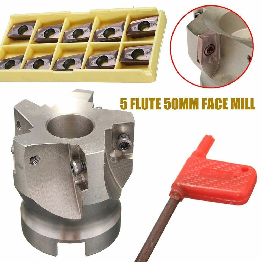 5-зубая торцевая фреза BAP400R-50-22 50 мм со сменными пластинами + 10 твердосплавных пластин APMT1604