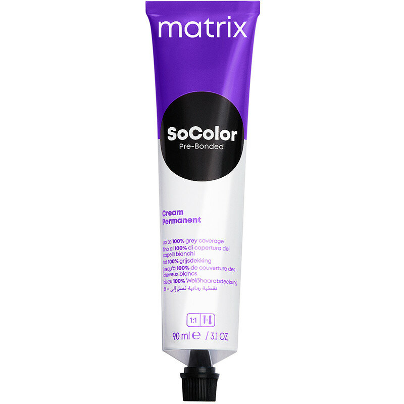 Краситель перманентный Matrix SoColor Pre-Bonded Extra для волос, {510NA} очень-очень светлый блондин натуральный пепельный, 90 мл