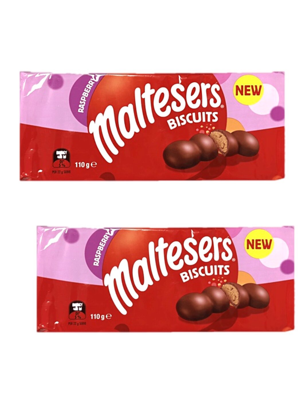 Печенье Maltesers Biscuits Raspberry, Бисквитное печенье с малиновым вкусом 110г х 2 шт (Англия)