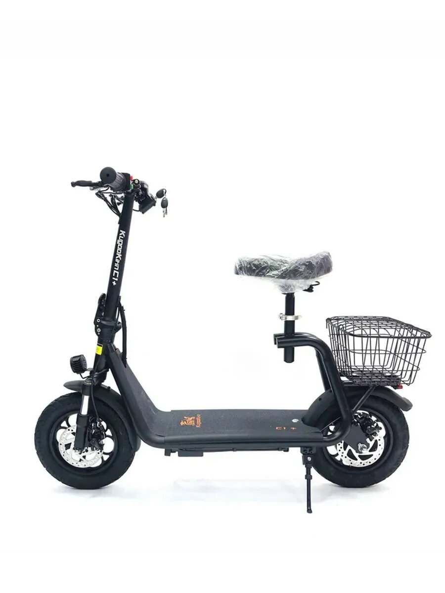 Электросамокат Kugoo Kirin C1 Plus, 500 Вт, складной, черный, до 35 км на одном заряде