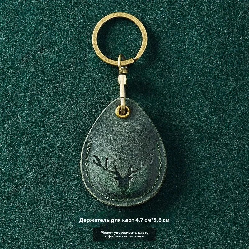 Чехол для карт доступа с гравировкой оленьей головы брелок для магнитных карт