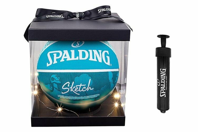 Баскетбольный мяч унисекс SPALDING Sketch Collection 5050423, Golden Starry Box (with Light)+Pump