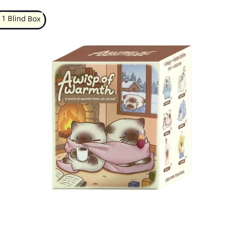 Оригинальная фигурка кошки PAI Warmth Blind Box: милая сиамская кошка, очаровательная настольная фигурка питомца,