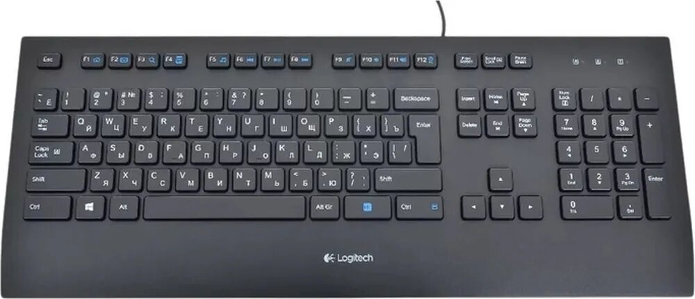 Logitech Comfort K280E Проводная мембранная клавиатура, русская раскладка, черная