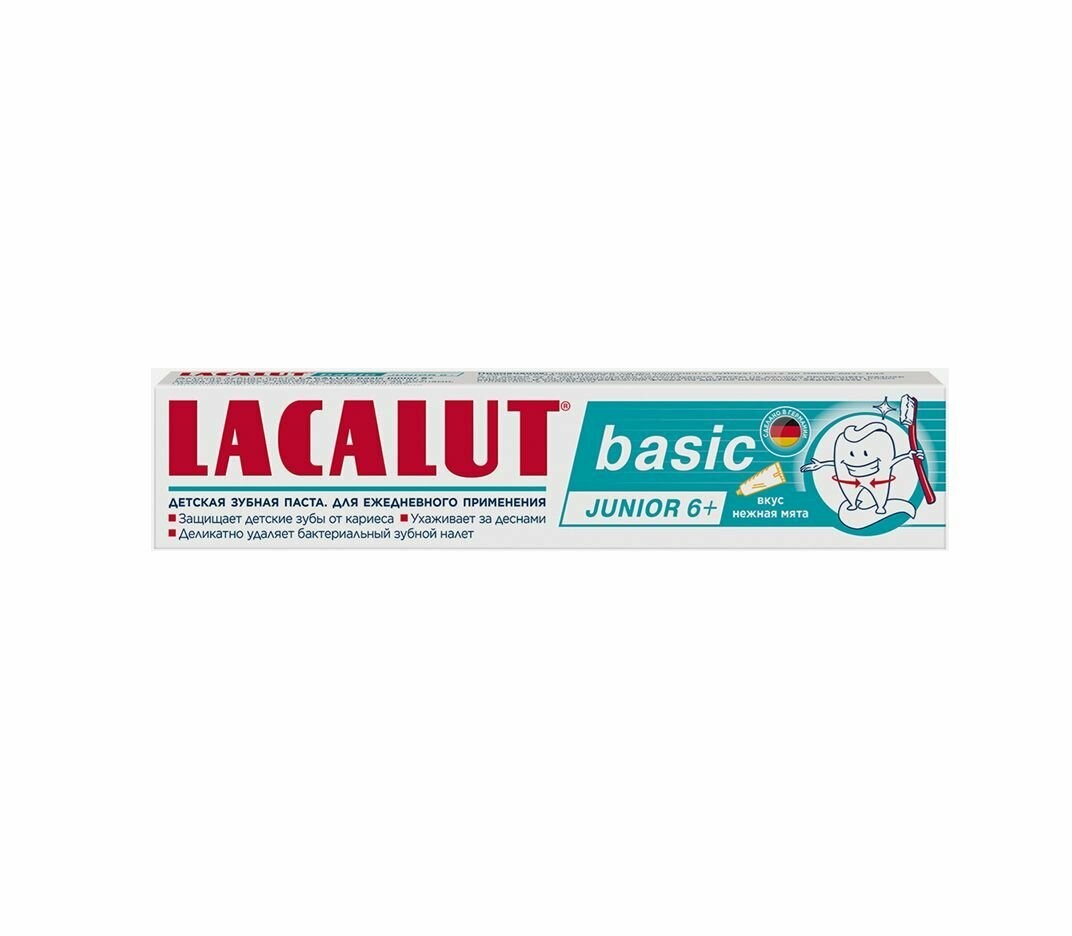 Lacalut Зубная паста basic junior нежная мята, 6+, 60 г