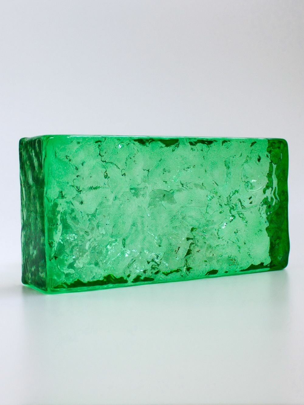 Стеклоблок Ice Crystal 20x10x5 см, зелёный, стеклянный кирпич