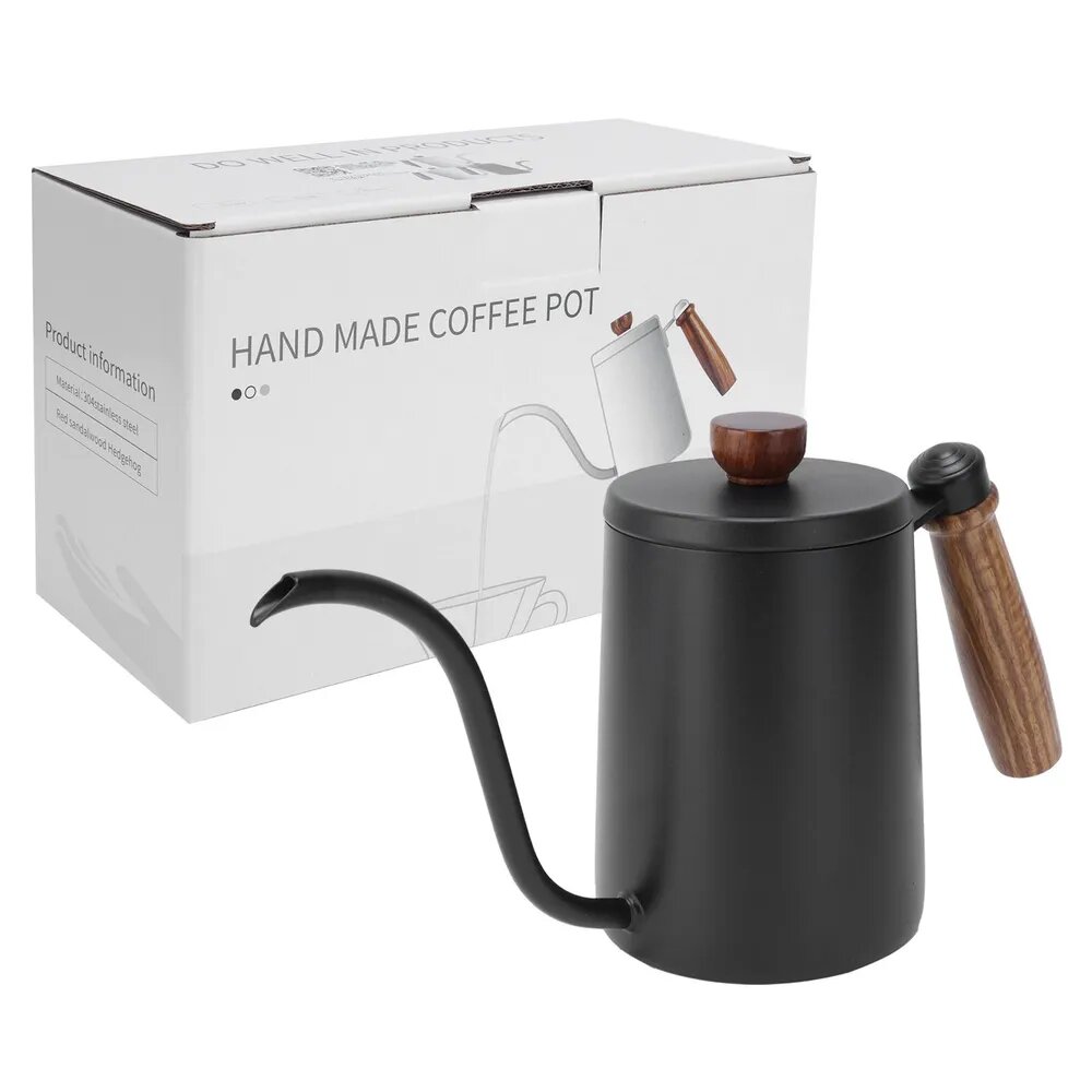 HAND MADE COFFEE POT Black Stainless Steel Drip Coffee Pot