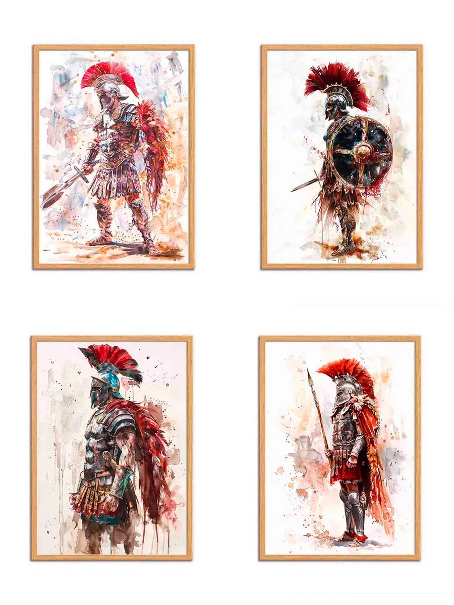 Птичка пава Гладиатор, 4 Плаката, 30x21см