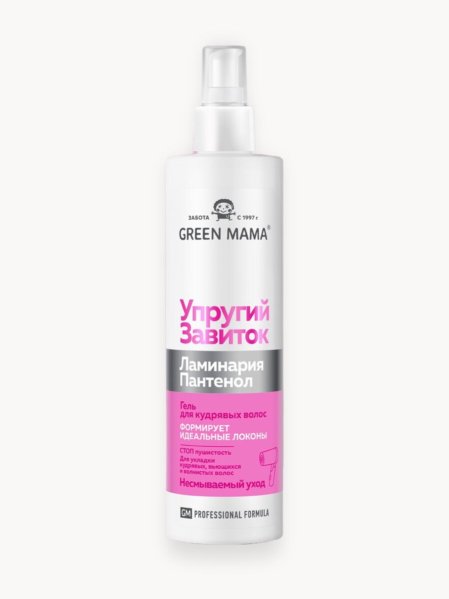 Гель для кудрявых волос GREEN MAMA Professional Formula с ламинарией и пантенолом 250 мл