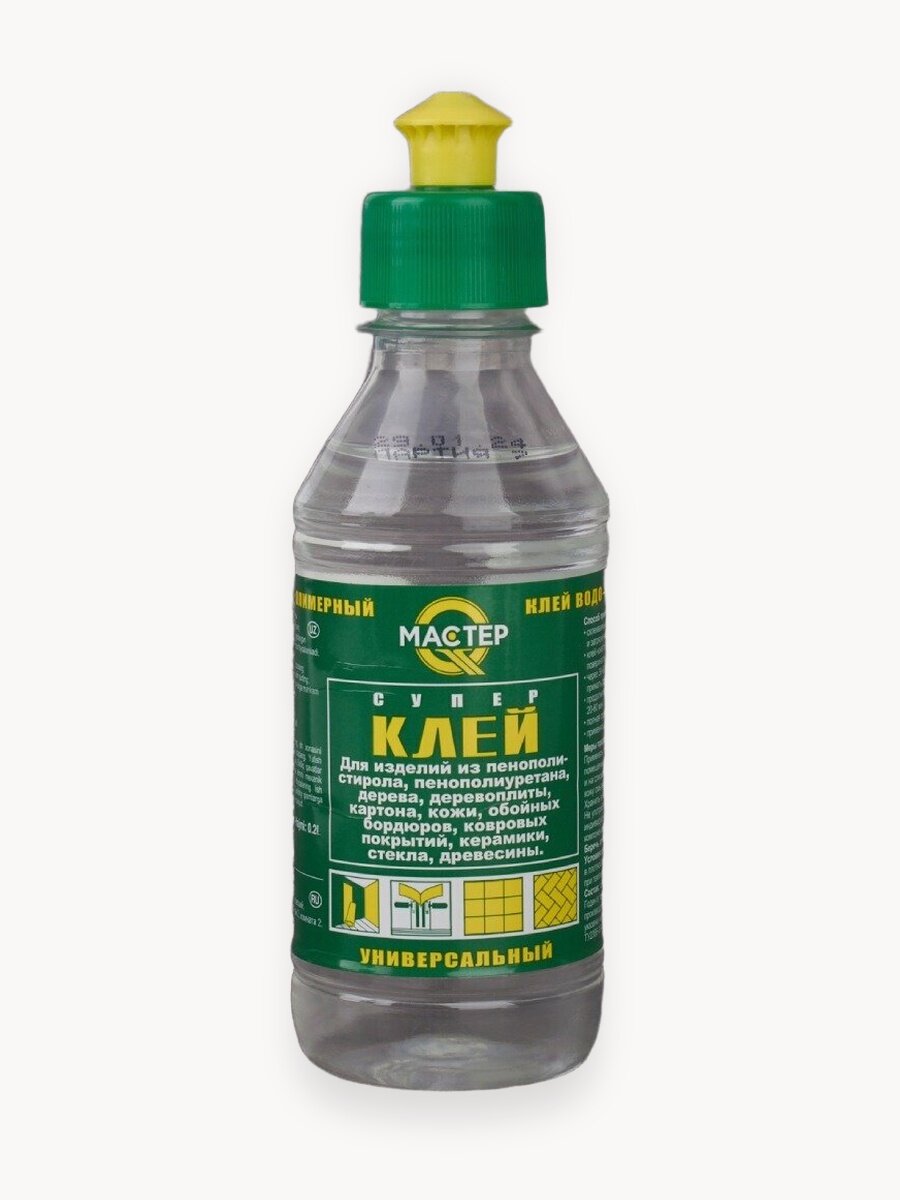 Мастер Клей, строительный, бесцветный, водостойкий, однокомпонентный, 200 мл