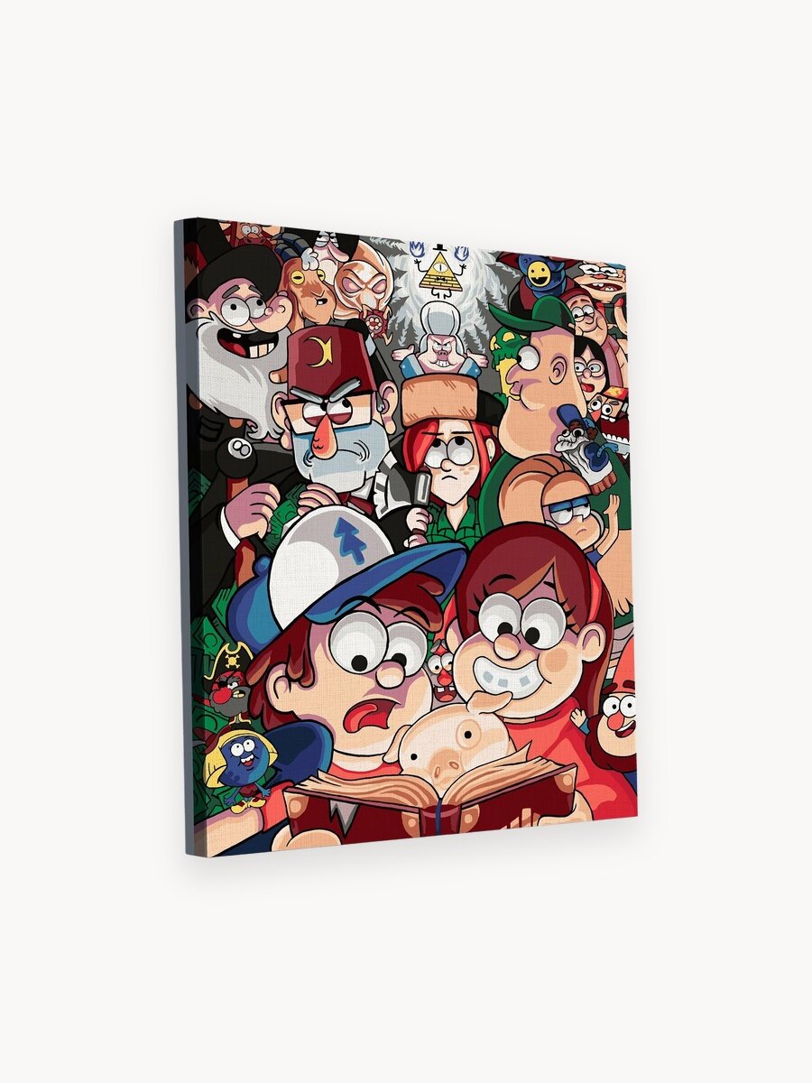 Картина по номерам на холсте с подрамником 40х50 см Гравити Фолз Комиксы