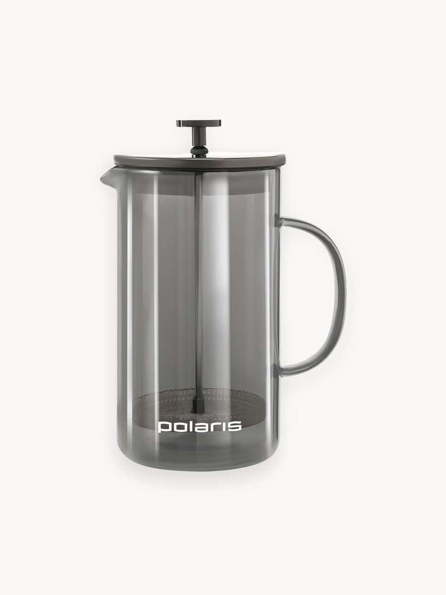 Френч-пресс стеклянный 1000 мл Polaris Stein-1000FP, заварочный чайник для кофе и чая, вдойные стенки