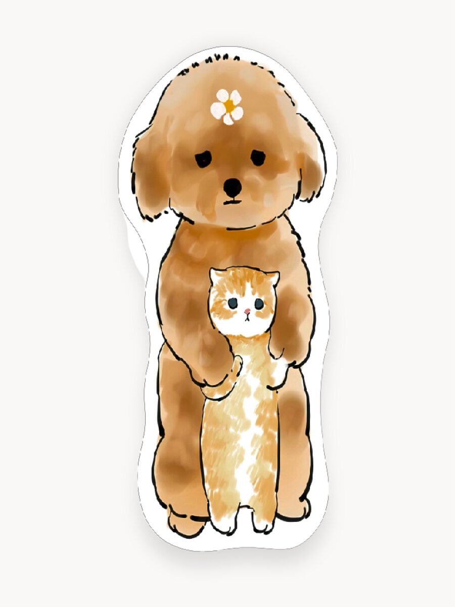 Коврик детский Kindora AC64 "Дружная парочка", искусственный мех, противоскользящий, бежевый, 60x140 см