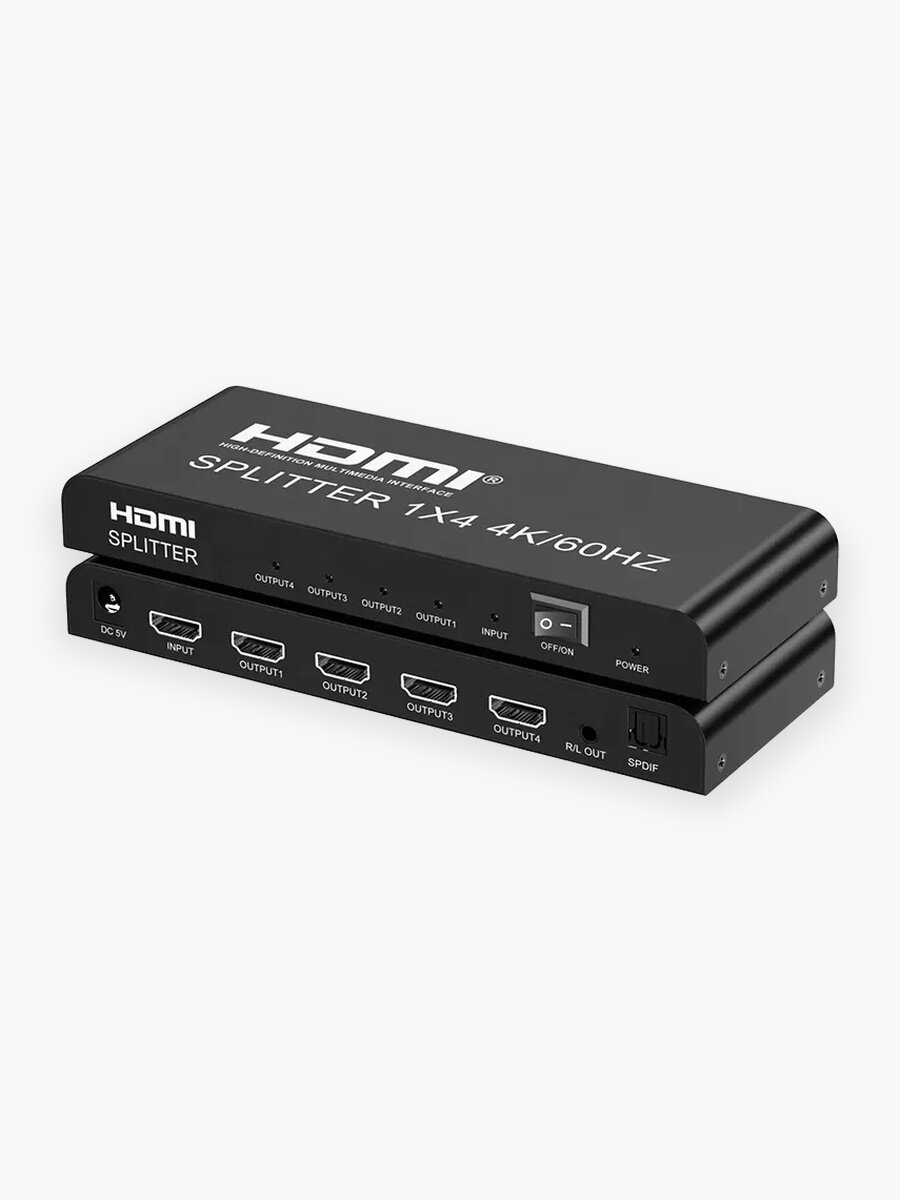 Сплиттер PALMEXX SPT-14V20 1HDMI*4HDMI, HDMI2.0, 4k@60Hz YUV 4:4:4 HDR, Audio Extractor