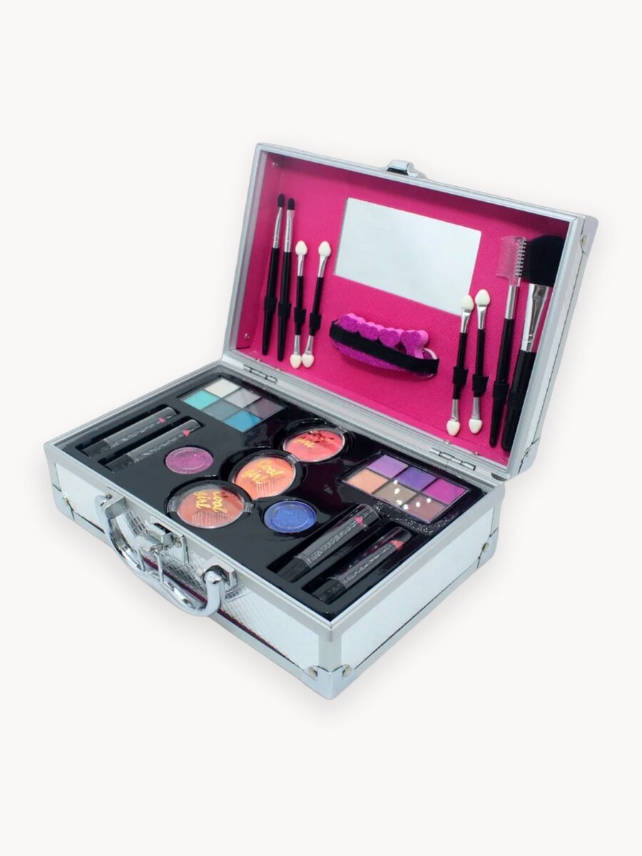 Набор детской косметики в кейсе / Бьюти кейс / Бьюти бокс/ чемоданчик с косметикой / Подарочный набор для девочке/32 в 1