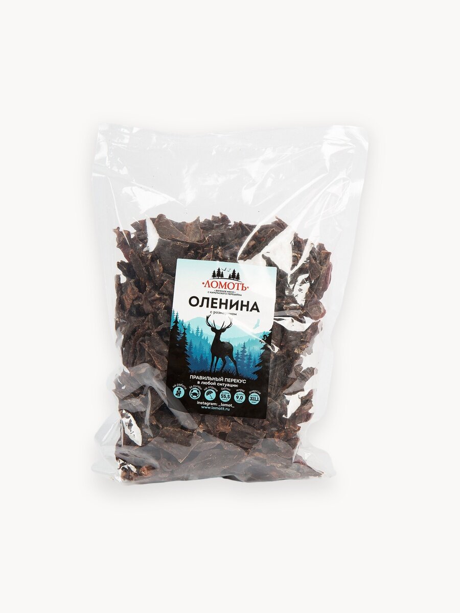 Вяленое мясо Ломоть, олень, без консервантов и сахара, 500 г