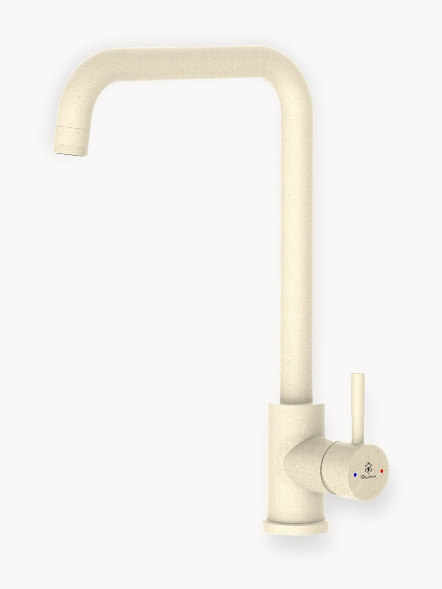 Смеситель для кухни Diadonna D46-0004SM с высоким изливом, керамический картридж 35 мм, гайка, нержавеющая сталь, сатин