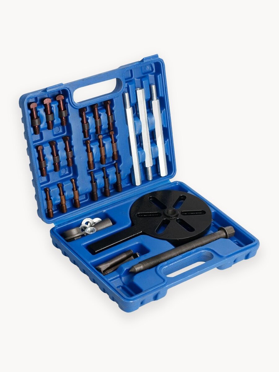 Съемник подшипников универсальный для снятия подшипника ступицы колеса через сепаратор в кейсе