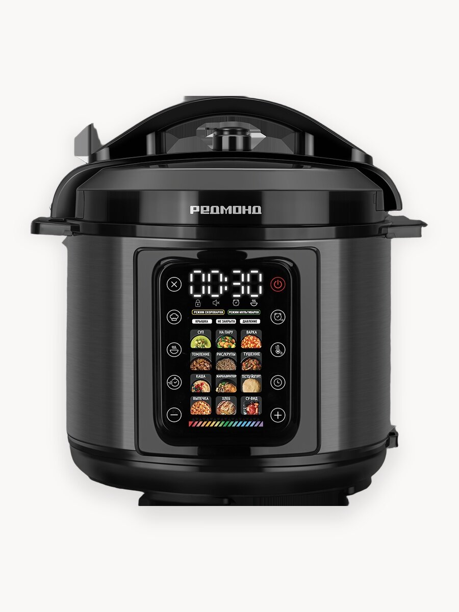 Мультиварка-скороварка редмонд MP111, 6 л, 14 программ, сенсорное управление, мультиповар, 4 уровня защиты, 1000 Вт